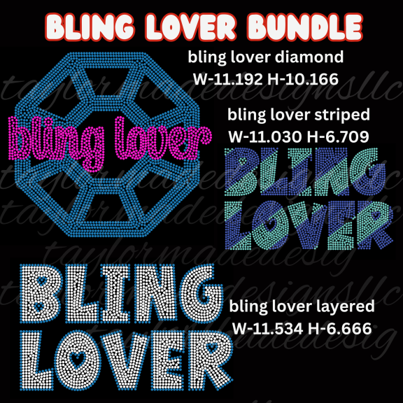 Bling LOVER Bundle SS10 digital Rhinestone template - Taylormade ...