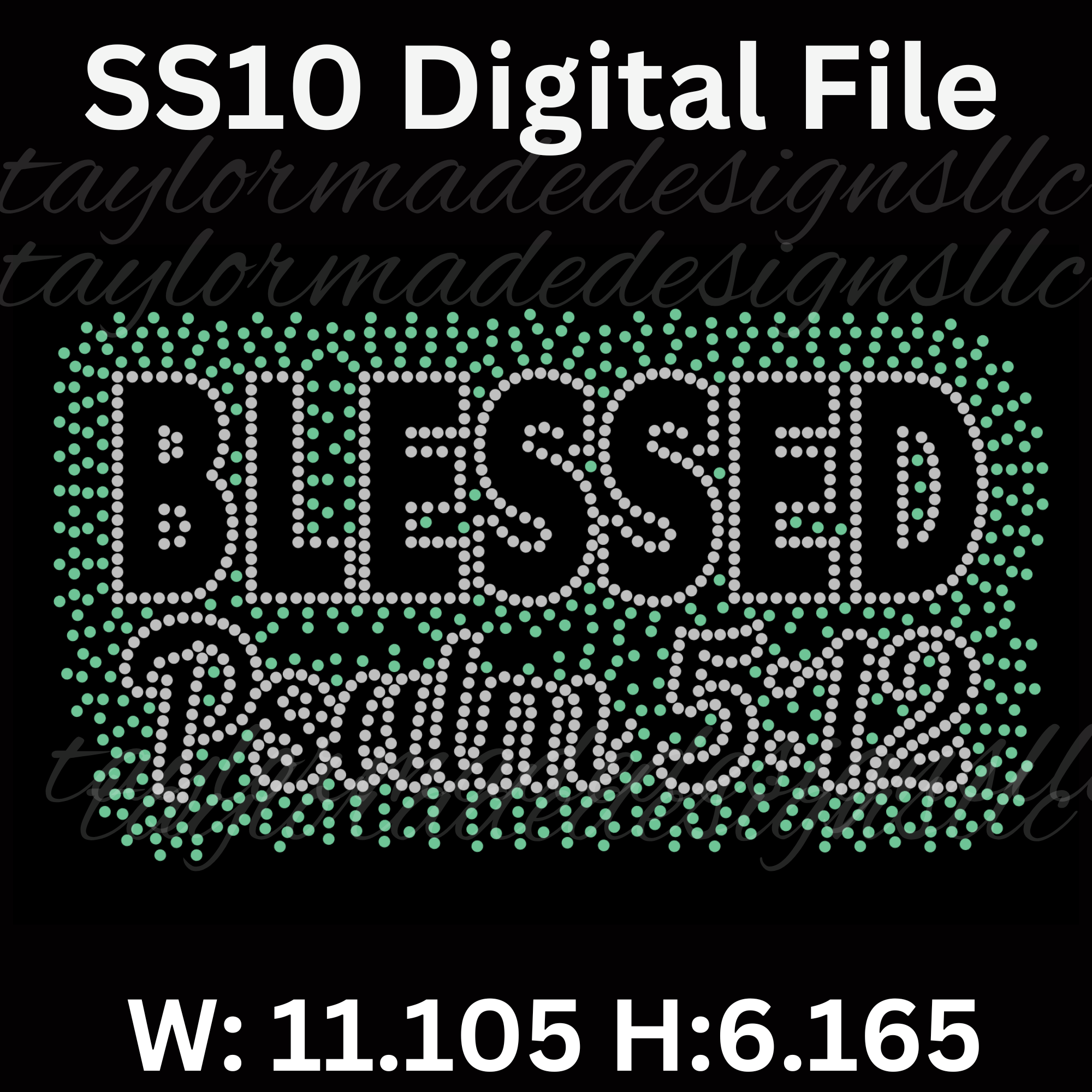 Blessed Scattered Digital Download || SS10 digital Rhinestone template ...